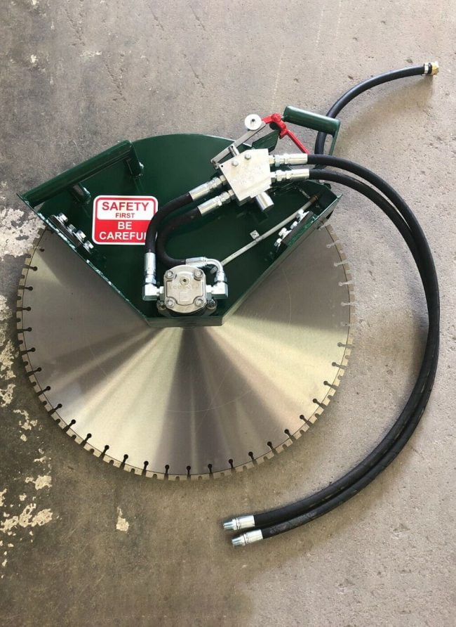 24″ Concrete Cutting Hydraulic Angled 45 degree Flush Combo Saw