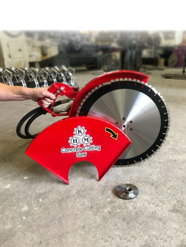 24″- Concrete Cutting Hydraulic Angled Saw - KHM Machine Shop