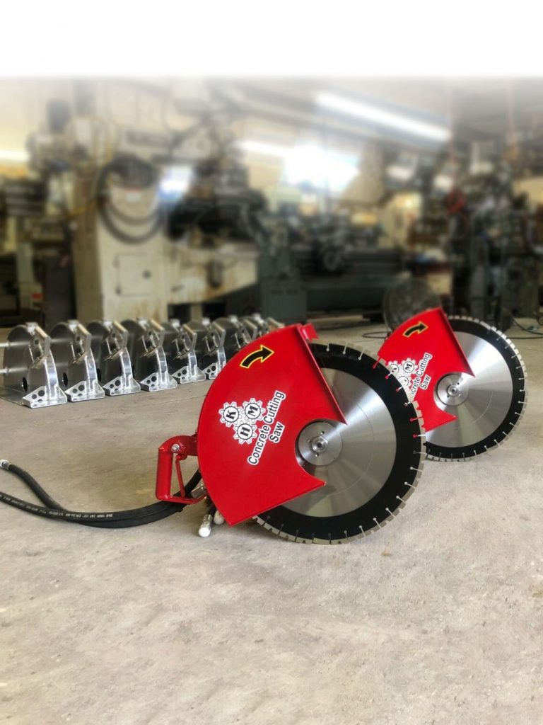 24″- Concrete Cutting Hydraulic Angled Saw - KHM Machine Shop