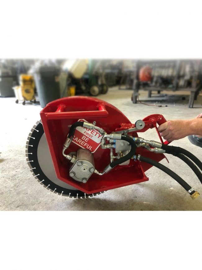 24″- Concrete Cutting Hydraulic Angled Saw - KHM Machine Shop